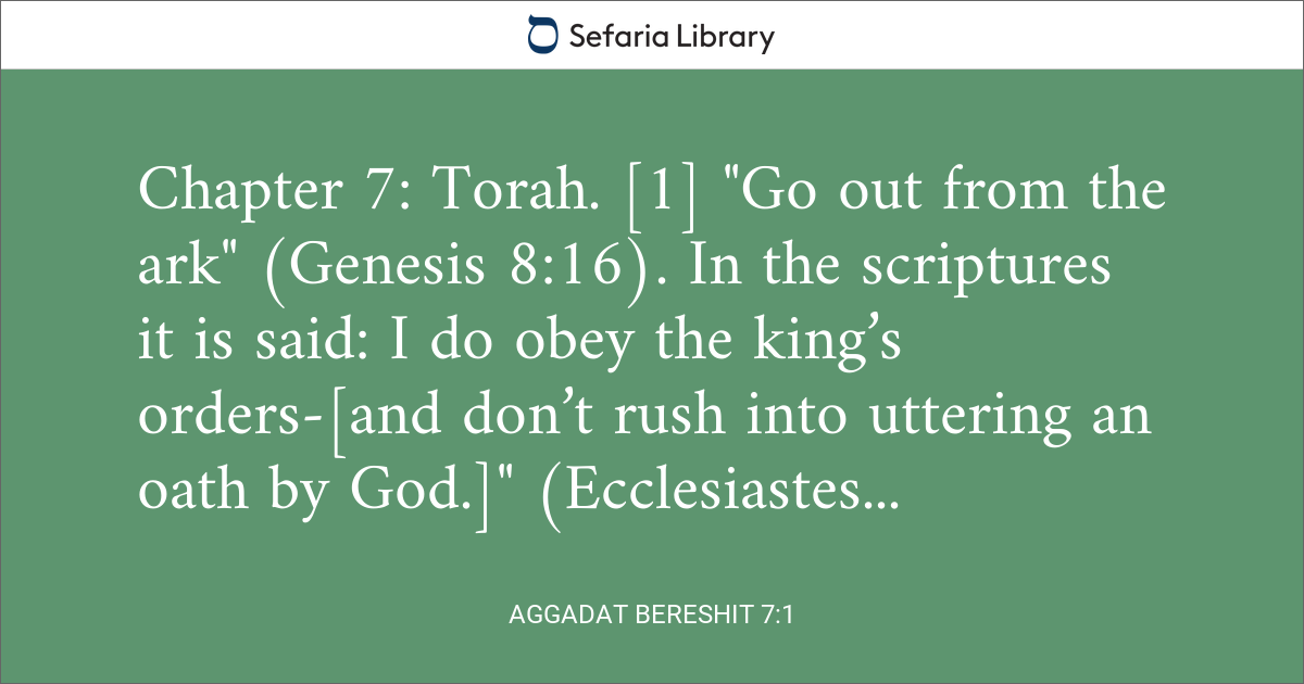 Aggadat Bereshit 7:1 | Sefaria Library