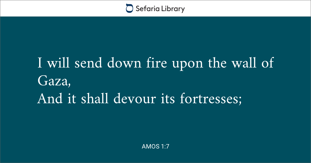 Amos 1:7 | Sefaria Library