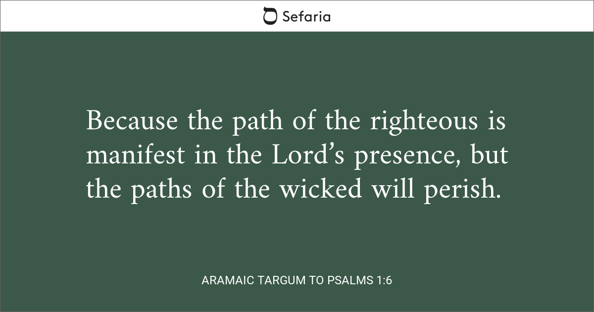 Aramaic Targum to Psalms 1:6