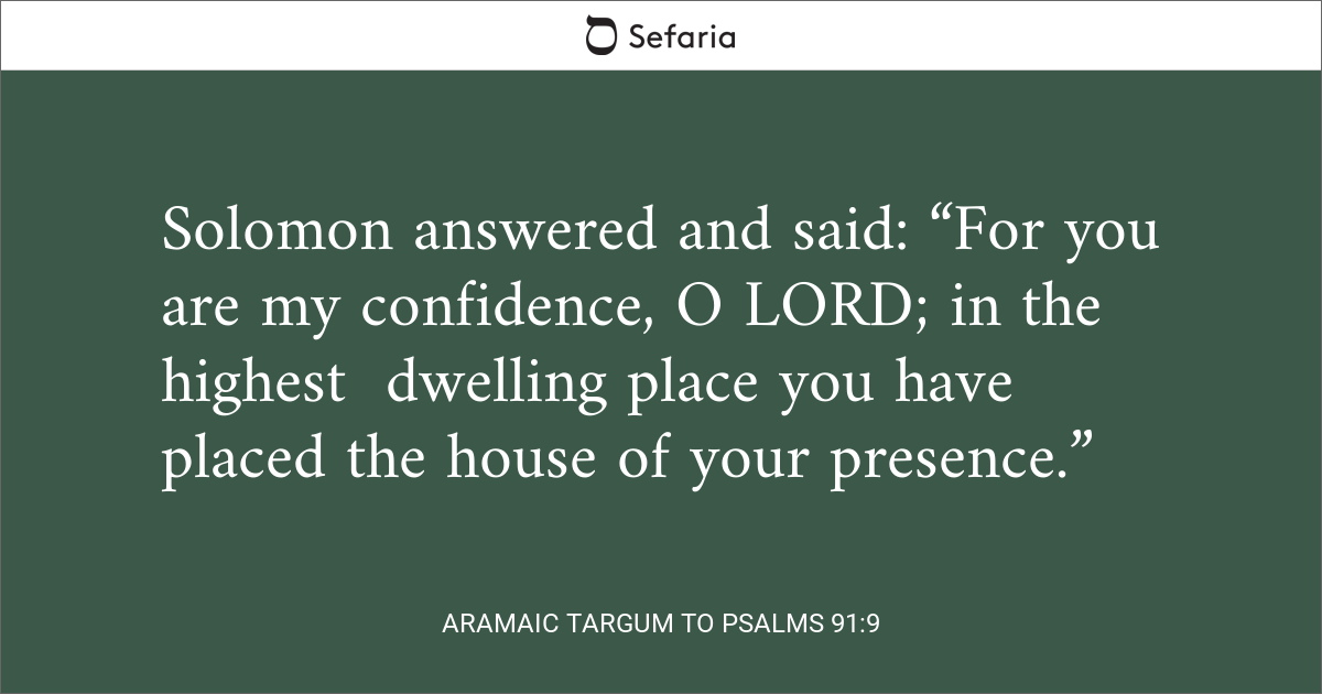 Aramaic Targum to Psalms 91:9