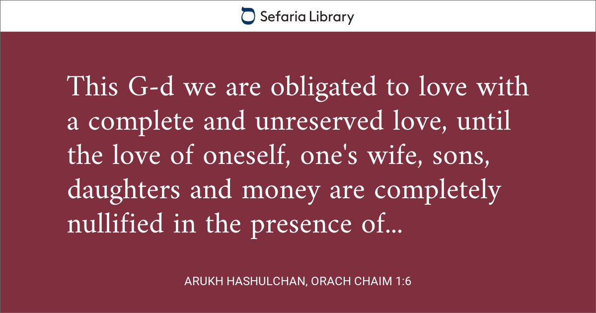 Arukh HaShulchan, Orach Chaim 1:6 | Sefaria Library
