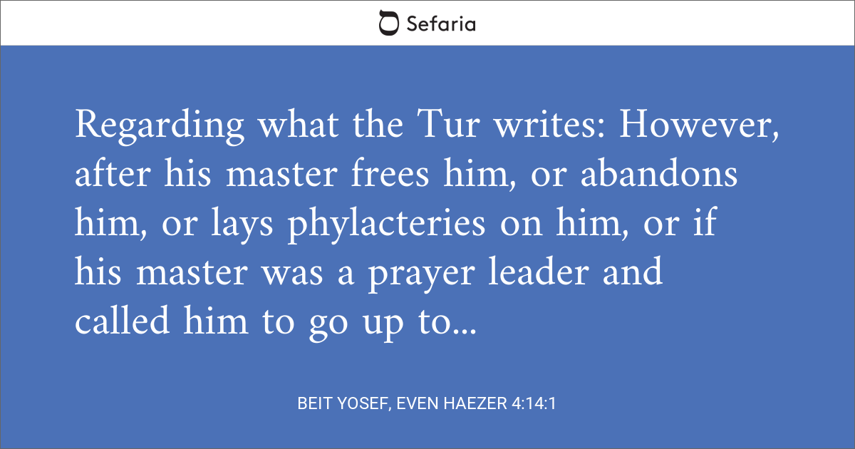 Beit Yosef, Even HaEzer 4:14:1