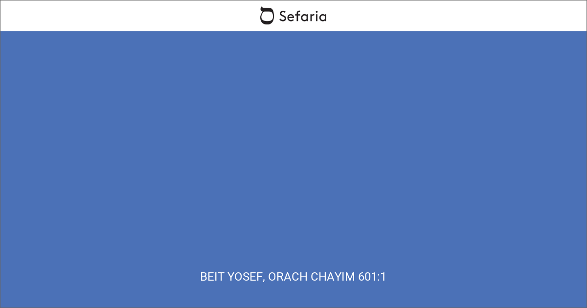 Beit Yosef, Orach Chayim 601:1