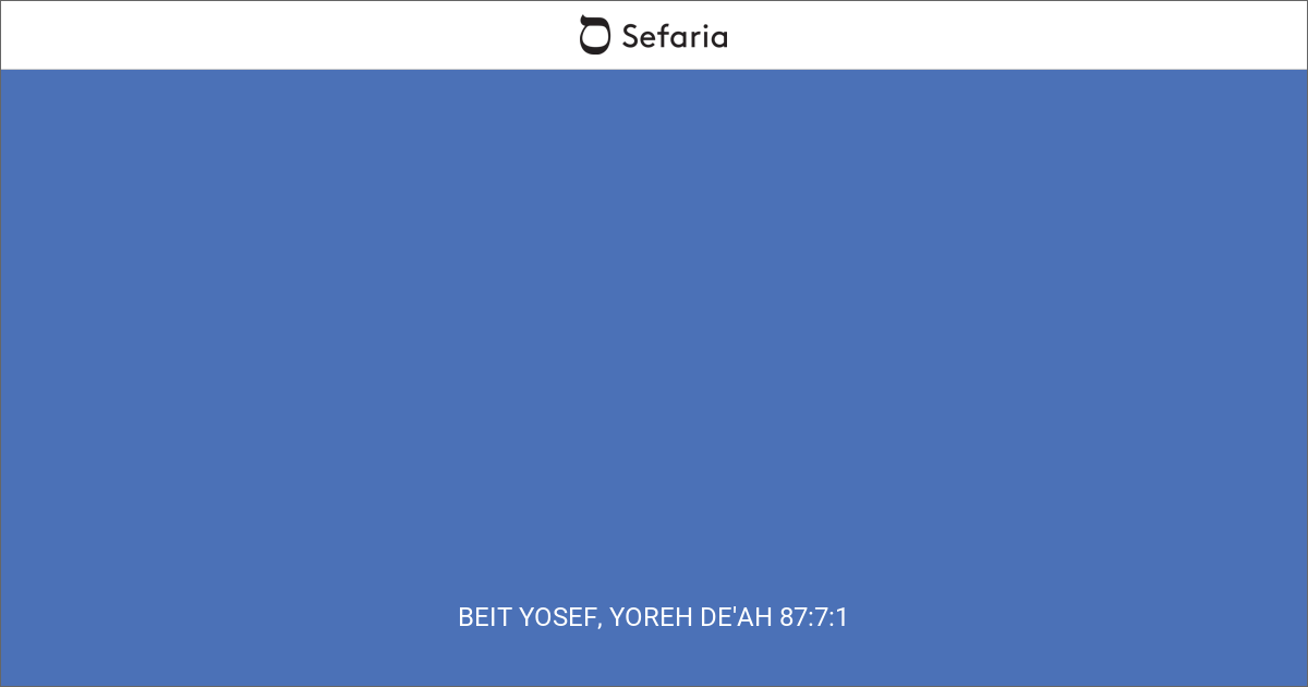 Beit Yosef, Yoreh De'ah 87:7:1
