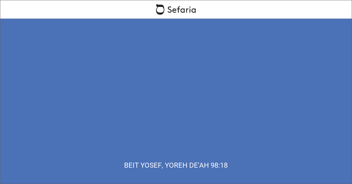 Beit Yosef, Yoreh De'ah 98:18