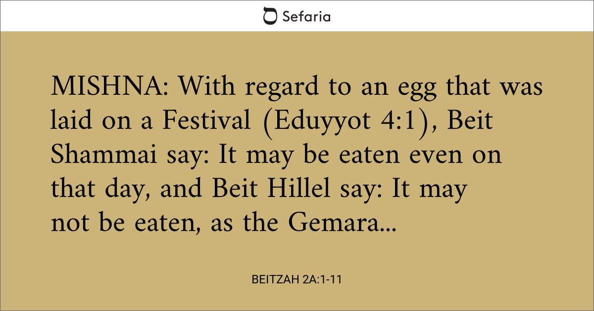 Beitzah 2a:1-11