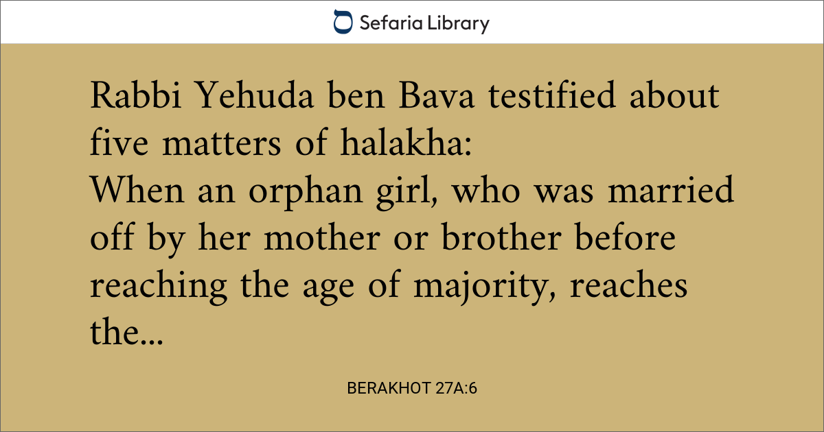 Berakhot 27a:6 | Sefaria Library