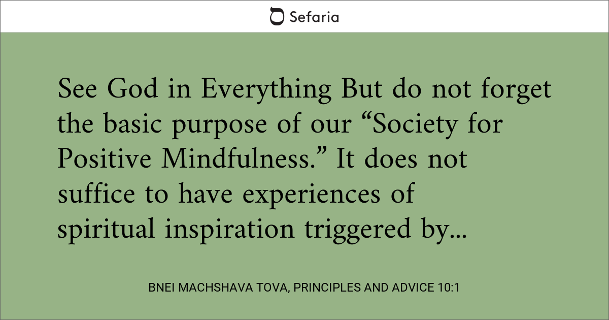 Bnei Machshava Tova, Principles and Advice 10:1