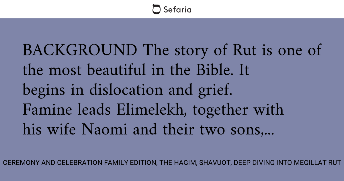 Ceremony and Celebration Family Edition, The Hagim, Shavuot, Deep ...