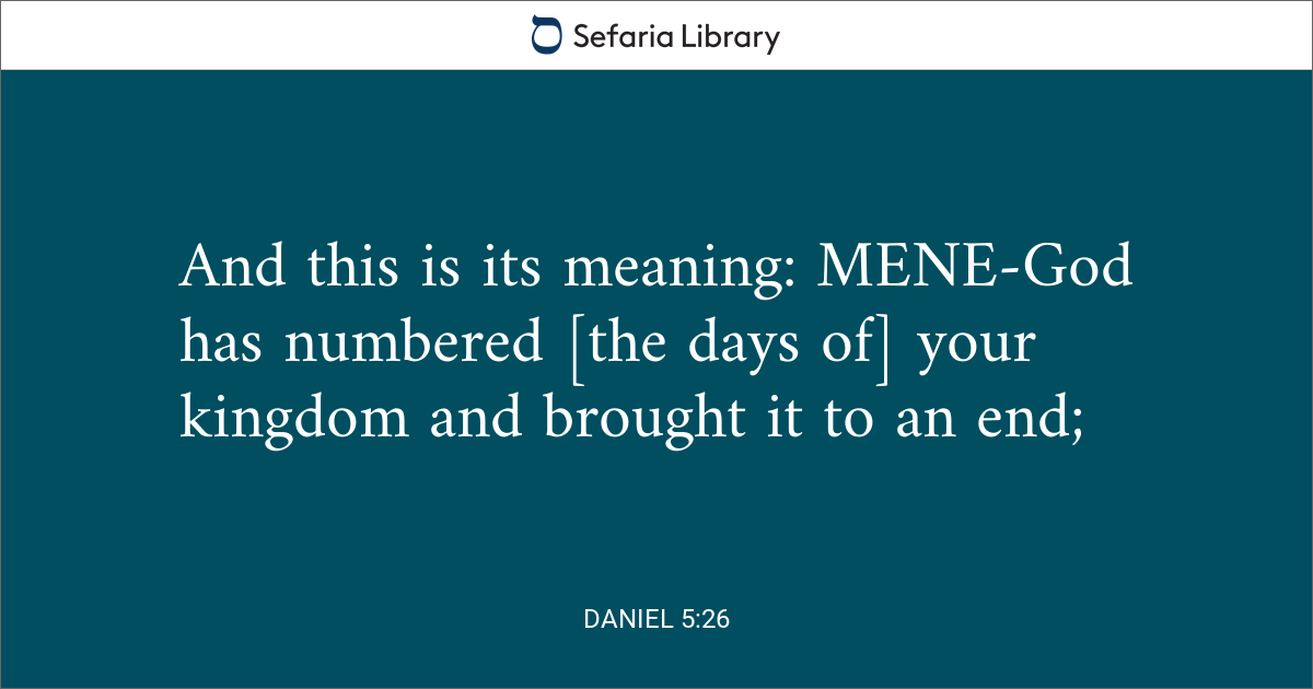 Daniel 5:26 | Sefaria Library