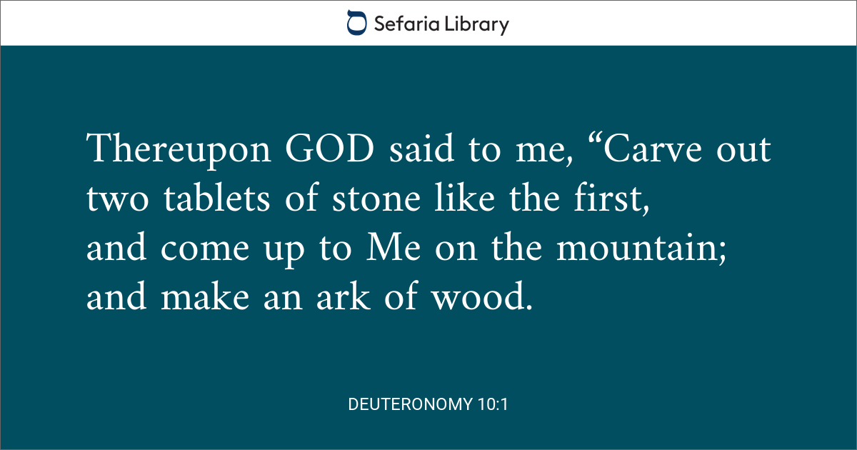 Deuteronomy 10:1 | Sefaria Library