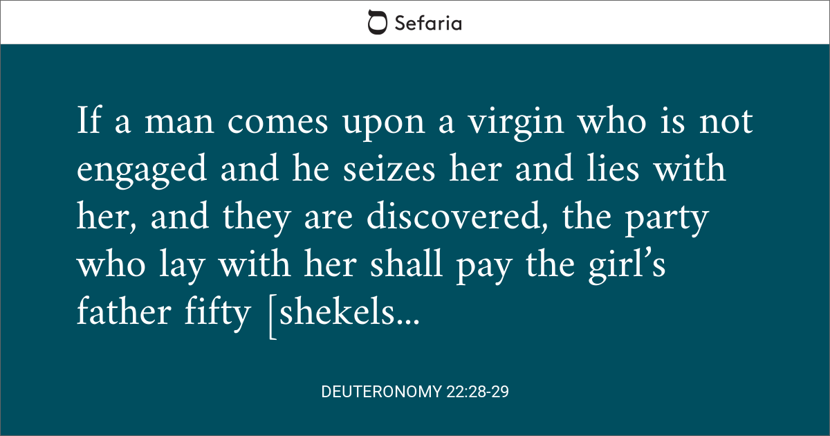Deuteronomy 22:28-29