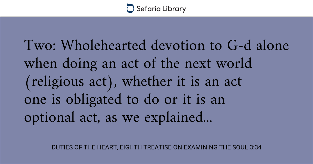 Duties of the Heart, Eighth Treatise on Examining the Soul 3:34 ...