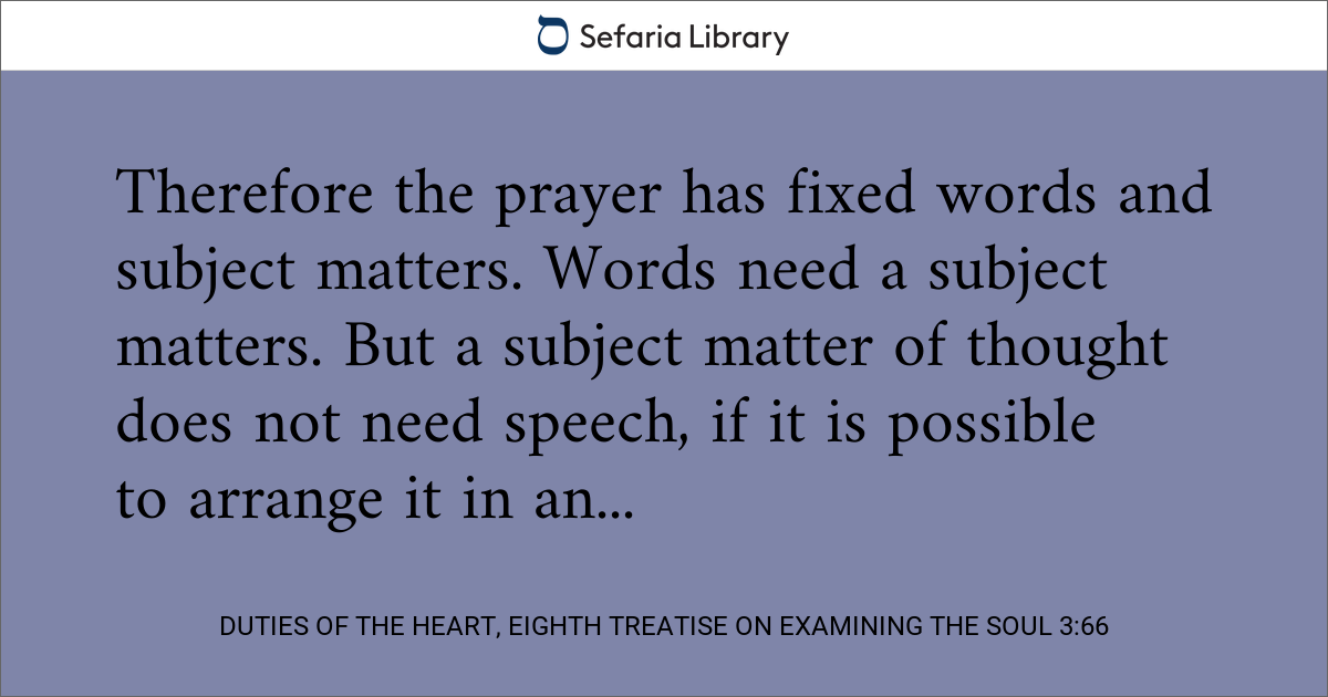 Duties of the Heart, Eighth Treatise on Examining the Soul 3:66 ...