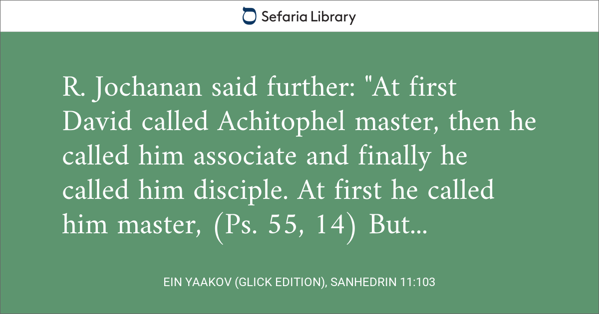 Ein Yaakov (Glick Edition), Sanhedrin 11:103 | Sefaria Library