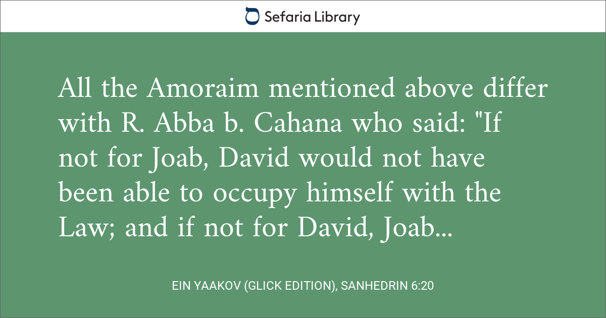 Ein Yaakov (Glick Edition), Sanhedrin 6:20 | Sefaria Library