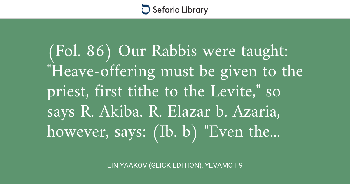 Ein Yaakov (Glick Edition), Yevamot 9 | Sefaria Library