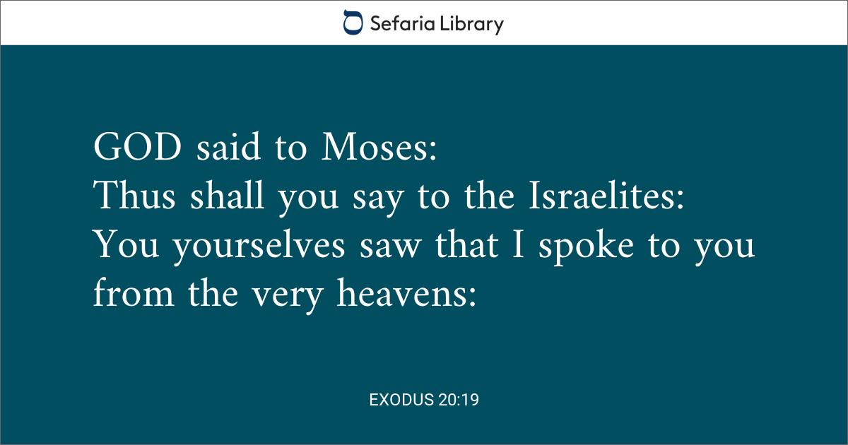Exodus 20:19 | Sefaria Library
