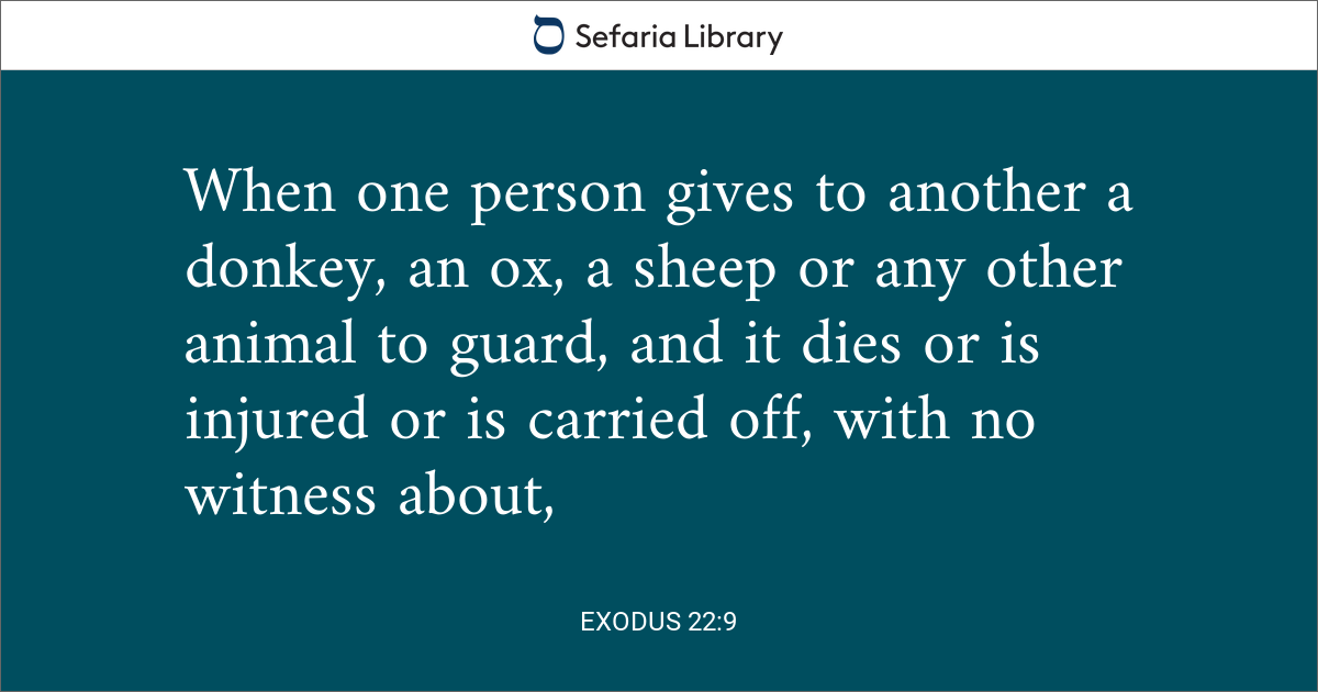 Exodus 22:9 | Sefaria Library