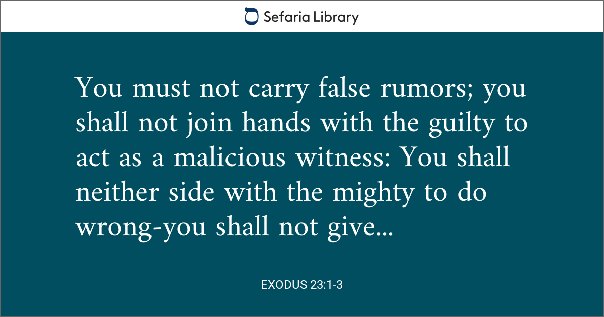 Exodus 23:1-3 | Sefaria Library