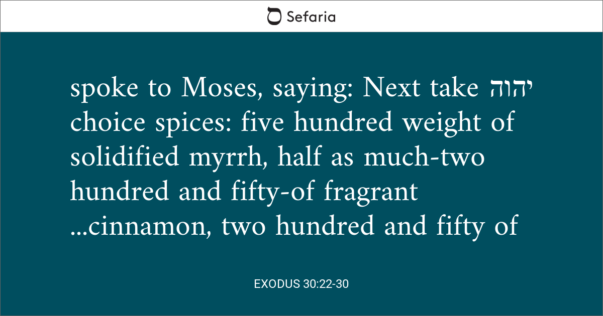 Exodus 30:22-30