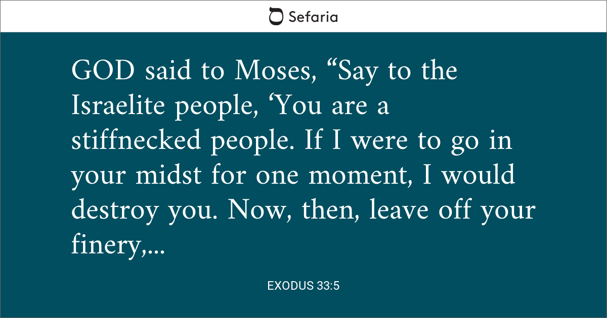 Exodus 33 5 Sefaria Library