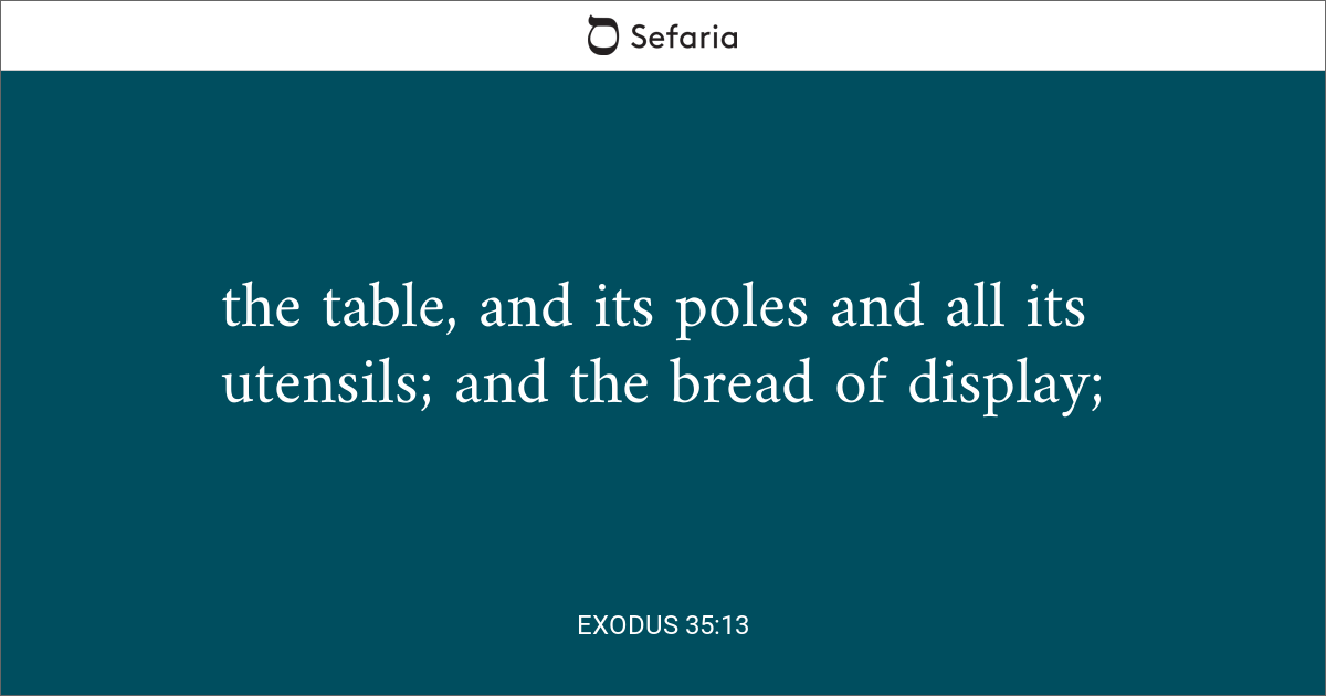 Exodus 35 13 Sefaria Library