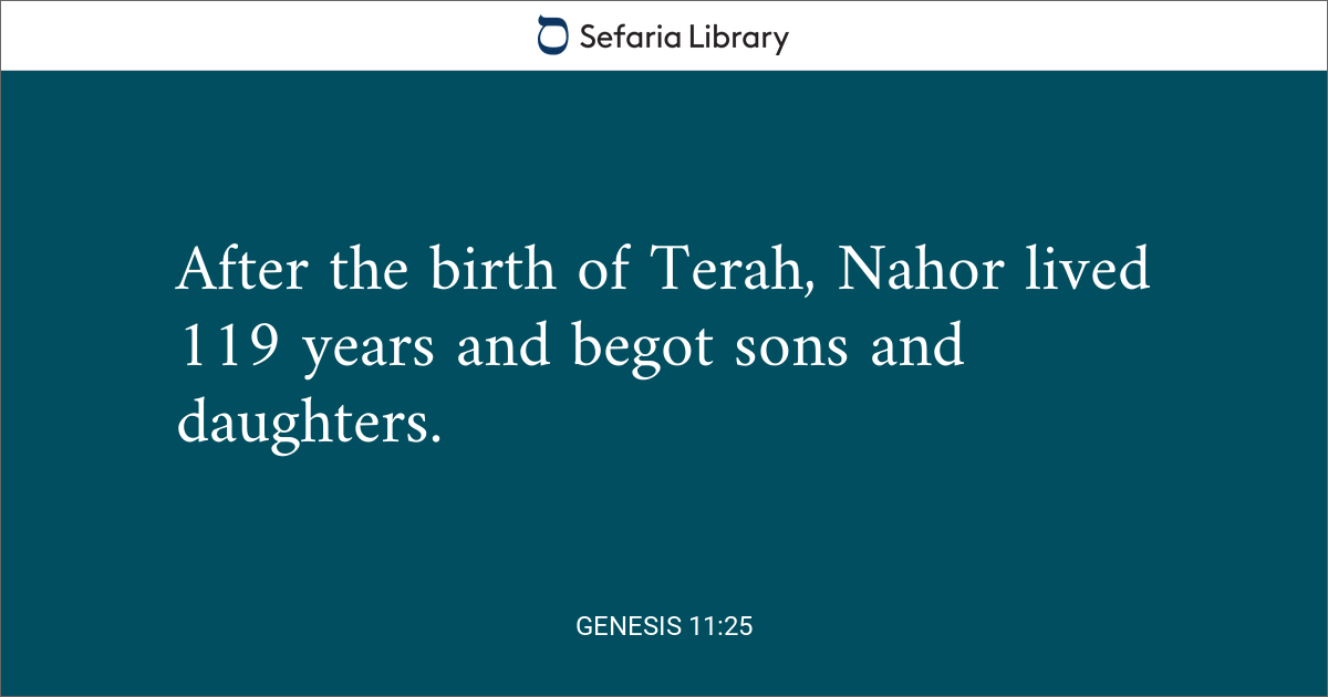 Genesis 11:25 | Sefaria Library