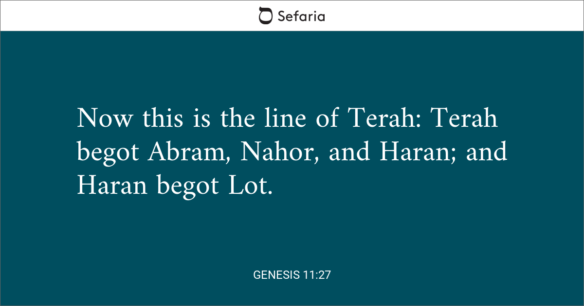 Genesis 11:27 | Sefaria Library