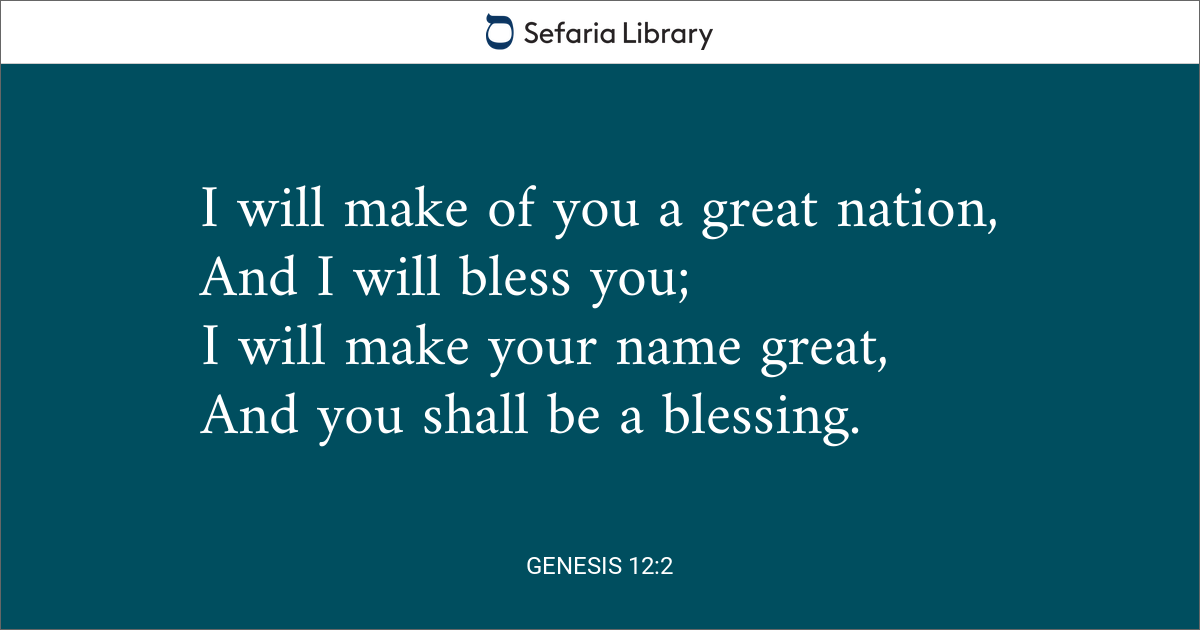 Genesis 12:2 | Sefaria Library
