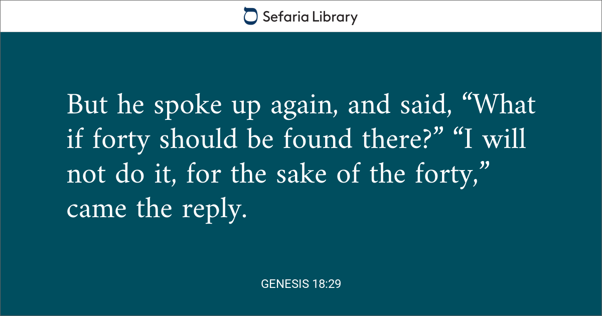 Genesis 18:29 | Sefaria Library
