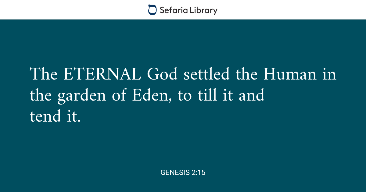 Genesis 2:15 | Sefaria Library