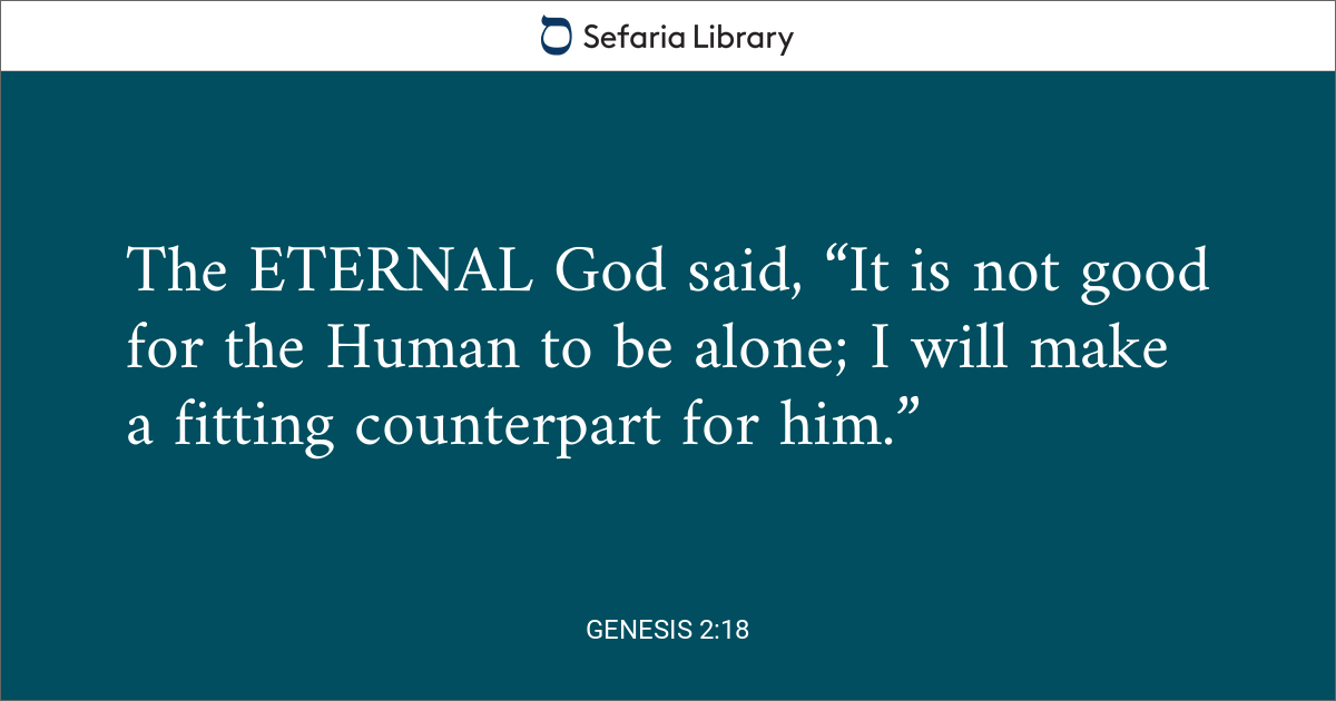 Genesis 2:18 | Sefaria Library