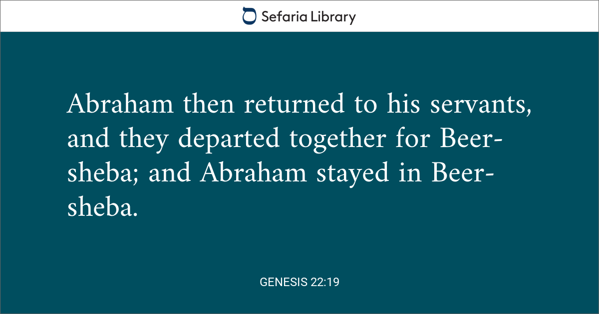 Genesis 22:19 | Sefaria Library