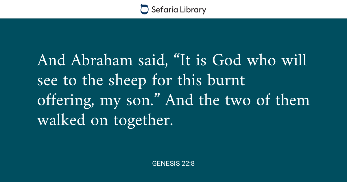 Genesis 22:8 | Sefaria Library