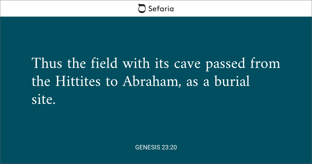 Genesis 23:20