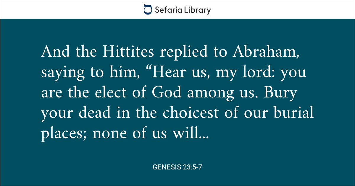 Genesis 23:5-7 | Sefaria Library
