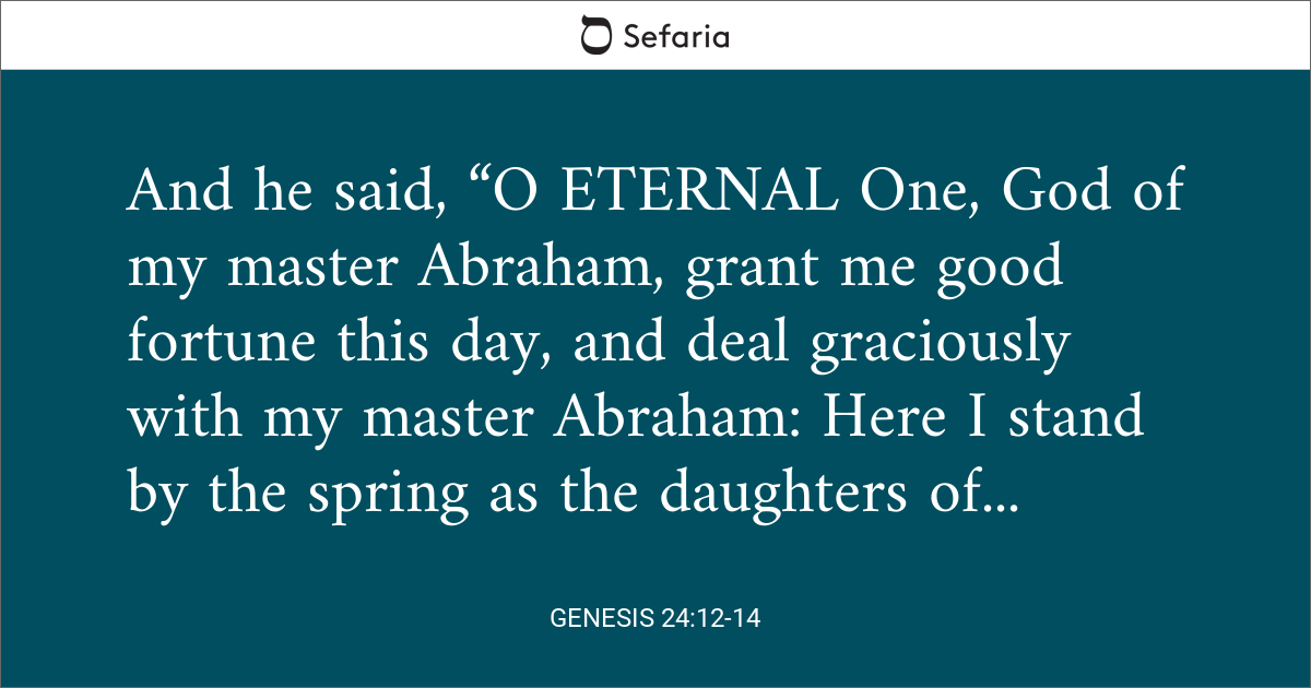 Genesis 24:12-14