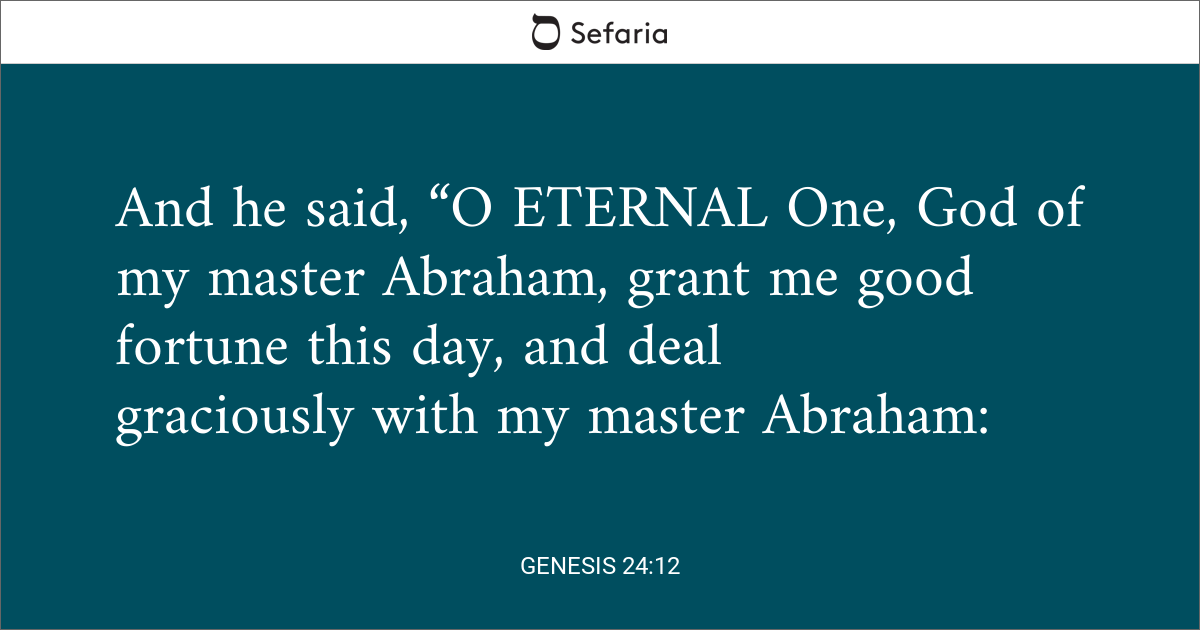 Genesis 24:12