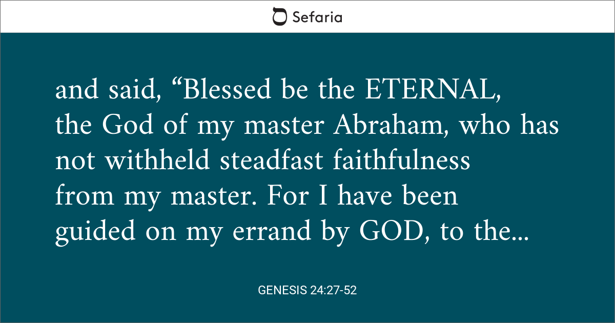 Genesis 24:27-52