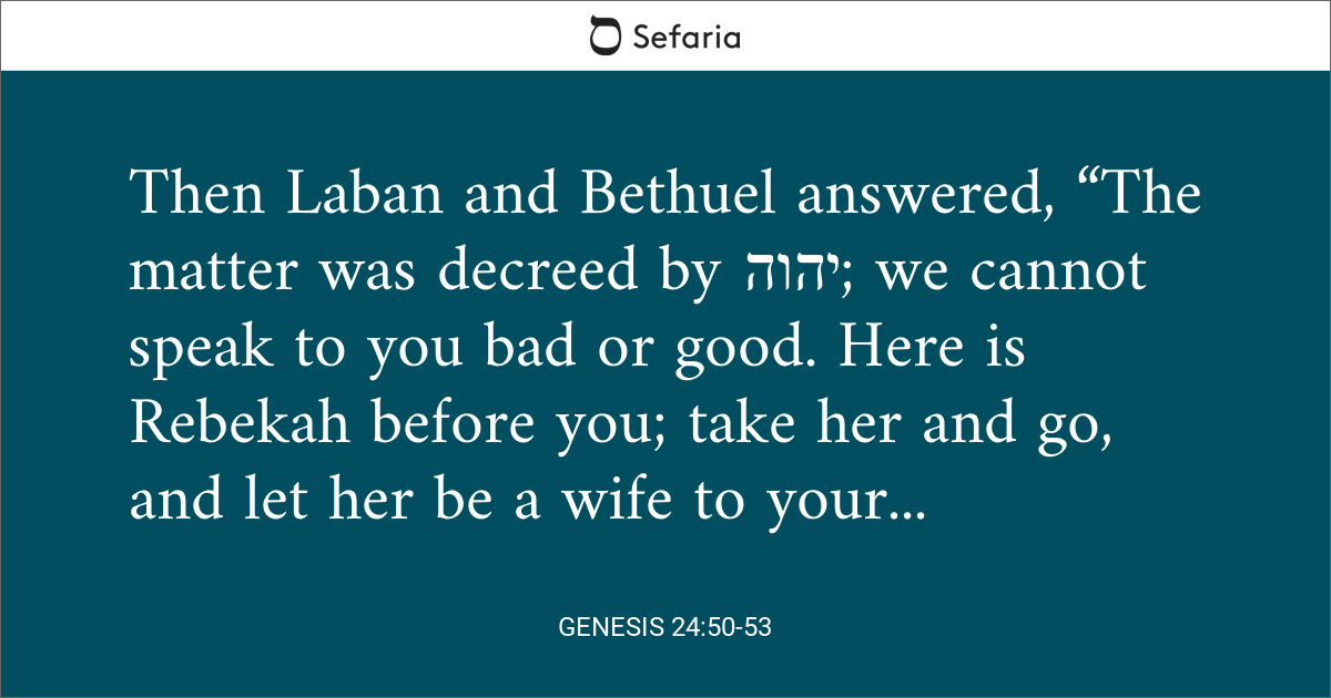Genesis 24:50-53