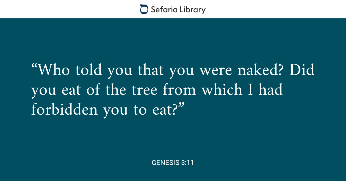 Genesis 3:11 | Sefaria Library