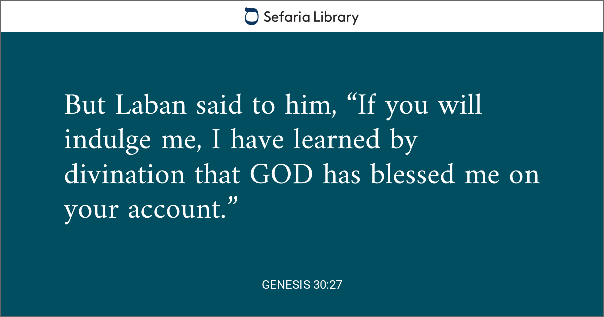 Genesis 30:27 | Sefaria Library