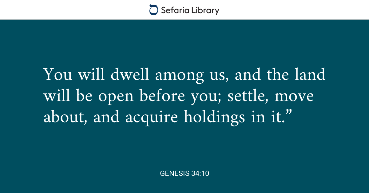 Genesis 34:10 | Sefaria Library