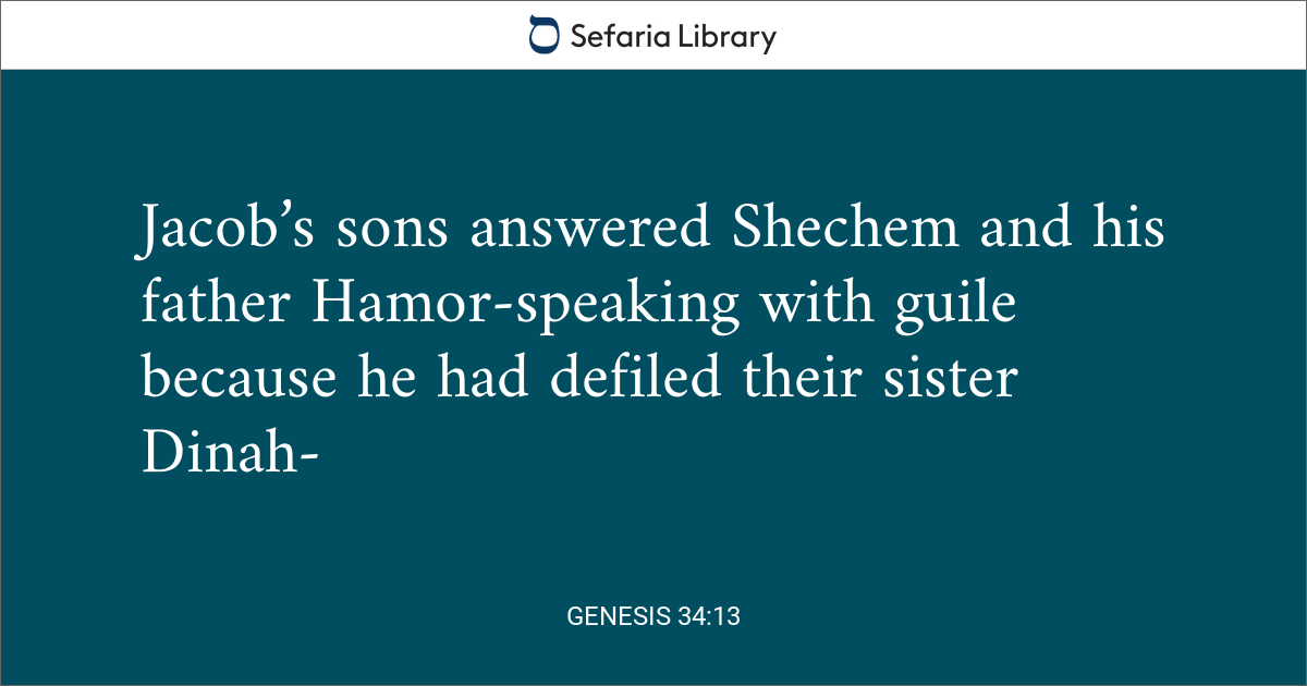 Genesis 34:13 | Sefaria Library