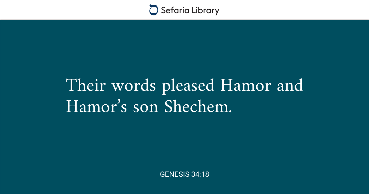 Genesis 34:18 | Sefaria Library