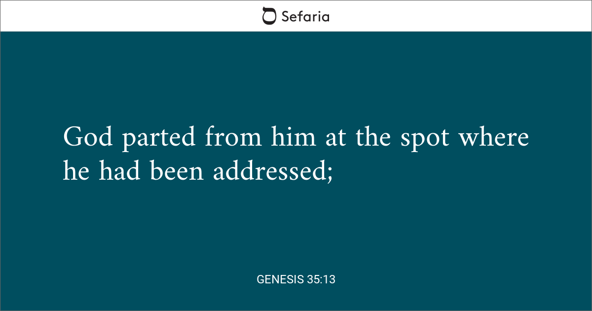 Genesis 35:13 | Sefaria Library