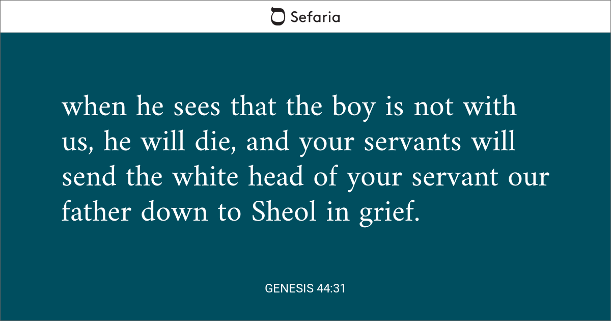 Genesis 44:31