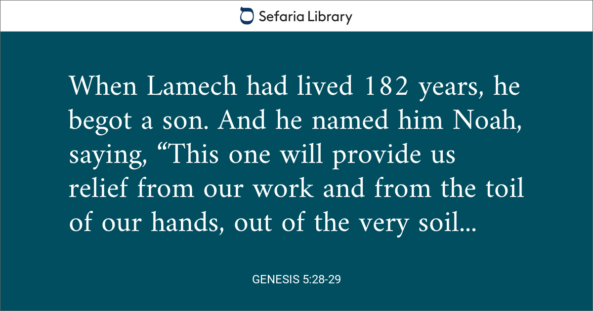 Genesis 5:28-29 | Sefaria Library