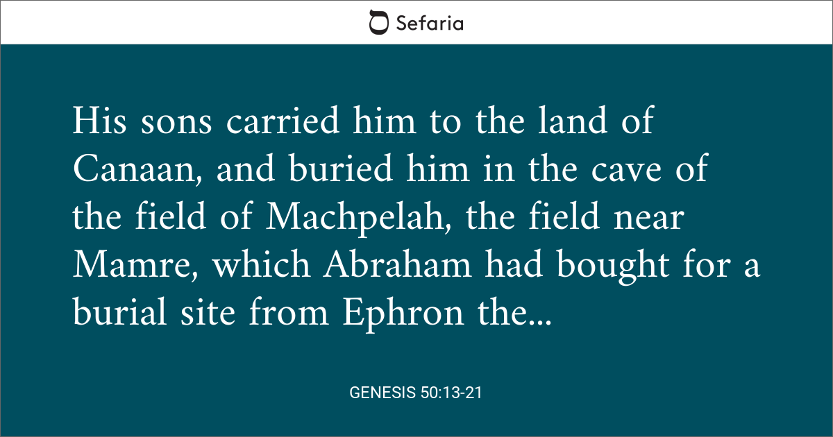 Genesis 50:13-21